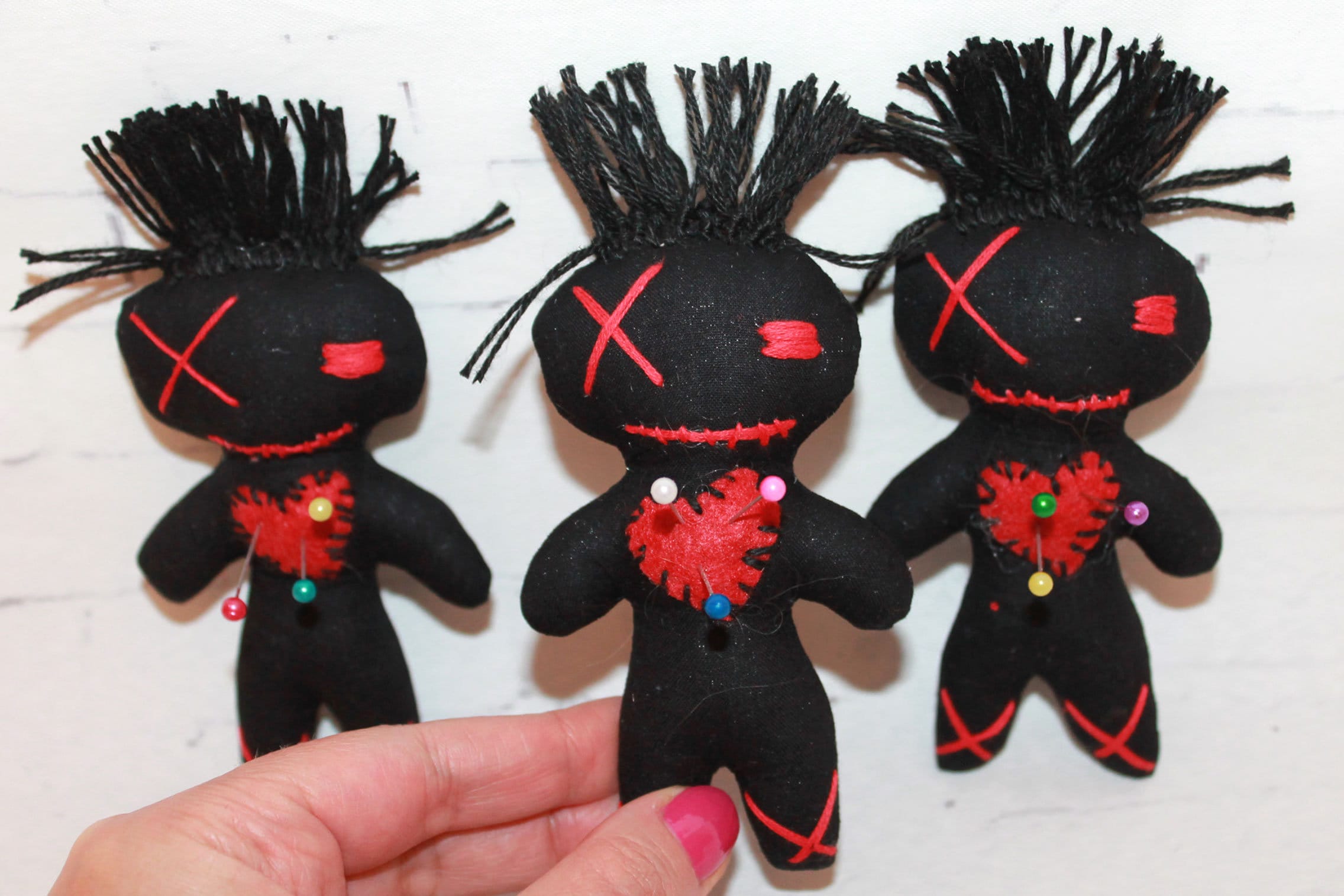 3 Voodoo Dolls Black 45 Inches Goth Gift - Etsy