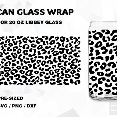 Coffee Libbey 20oz Cheetah Can Glass Svg Coffee Glass Can Etsy