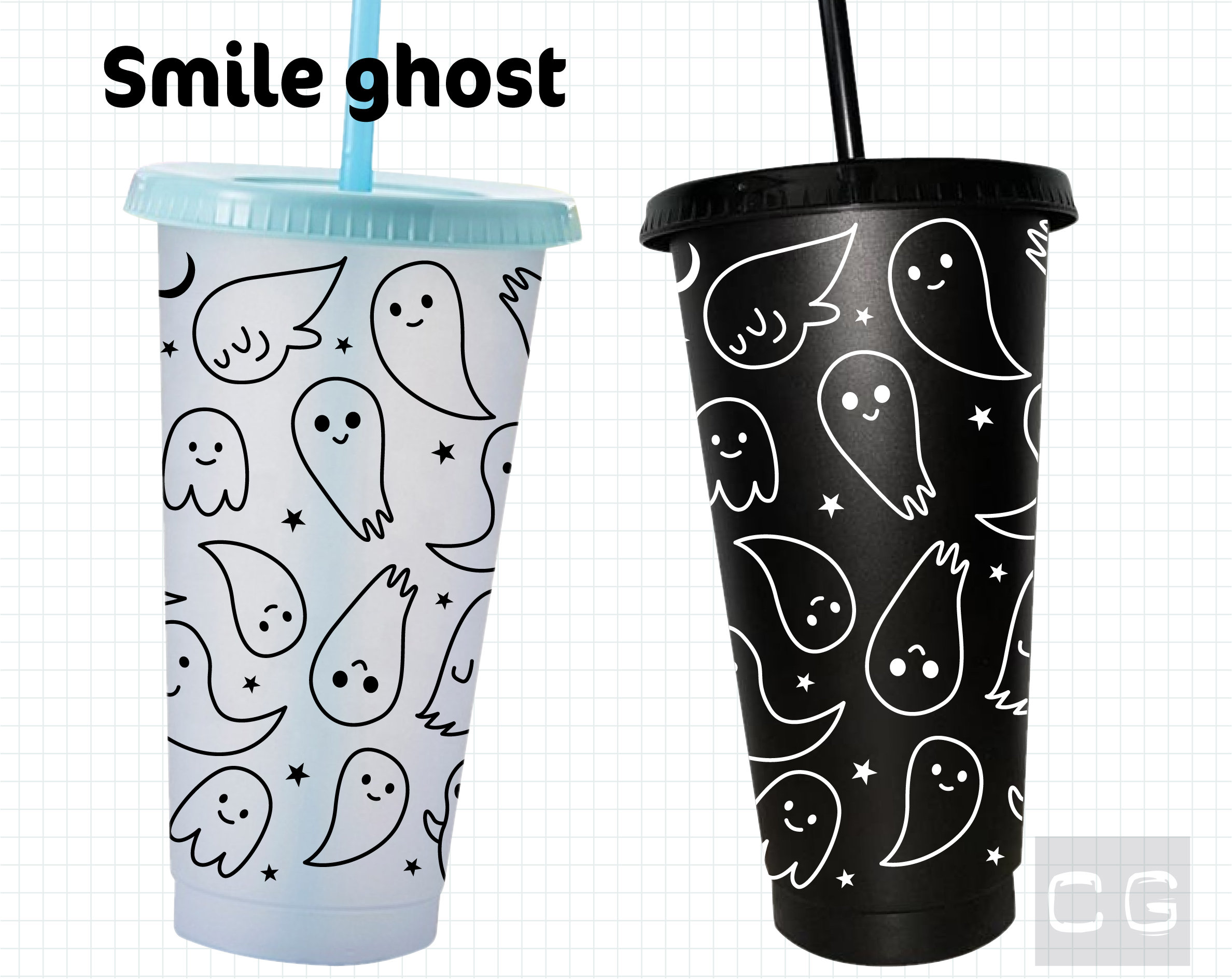 Tumblers & Water Glasses Home & Living Ghost full wrap glass mug etna ...
