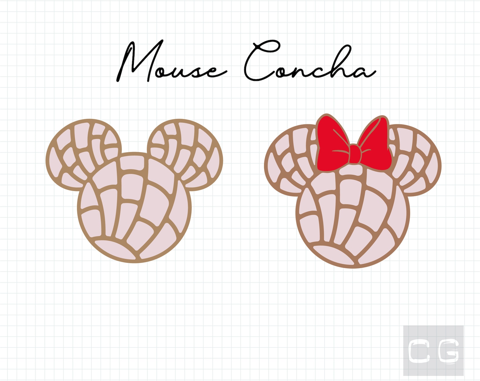 Mouse Head Concha Svg Bundle Mickey Concha Minnie Concha Svg - Etsy ...