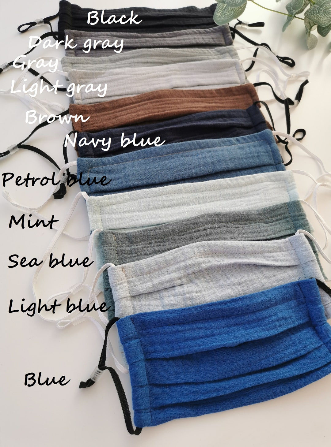 Face Mask, Organic Solid Color Face Mask Adult, Breathable Thin Single ...