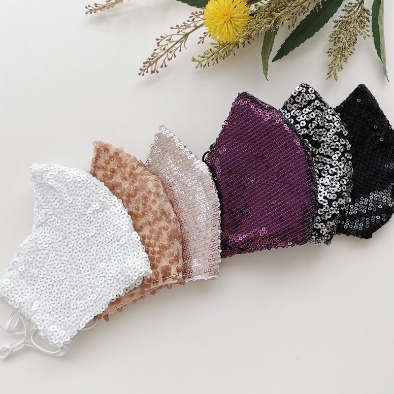 Sequin Face Mask - Etsy