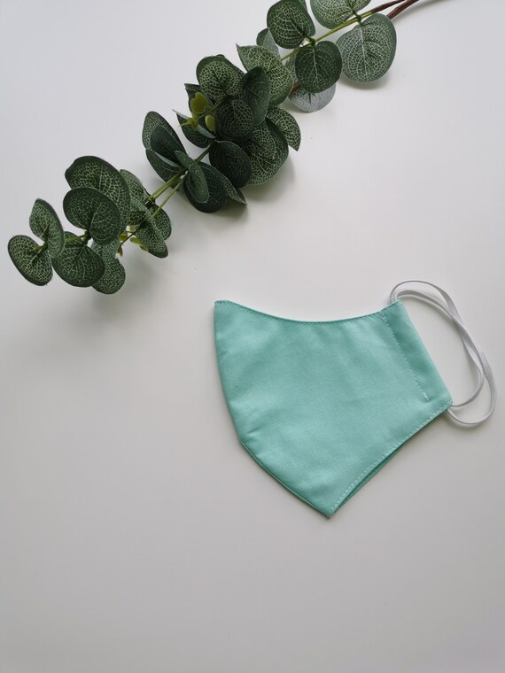 Solid Color Face Mask One Layer Thin Cotton Face Mask Mint - Etsy