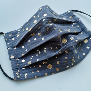 One Layer Muslin Face Masks, Single Layer Gray, Floral, GOLD Face Masks ...