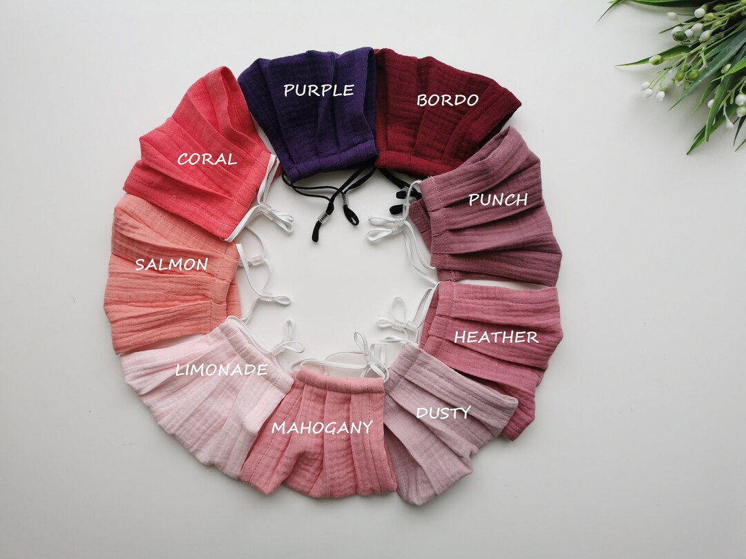 Organic Face Mask Muslin Cotton Mask Nose Wire Adjustable Ear Loops ...