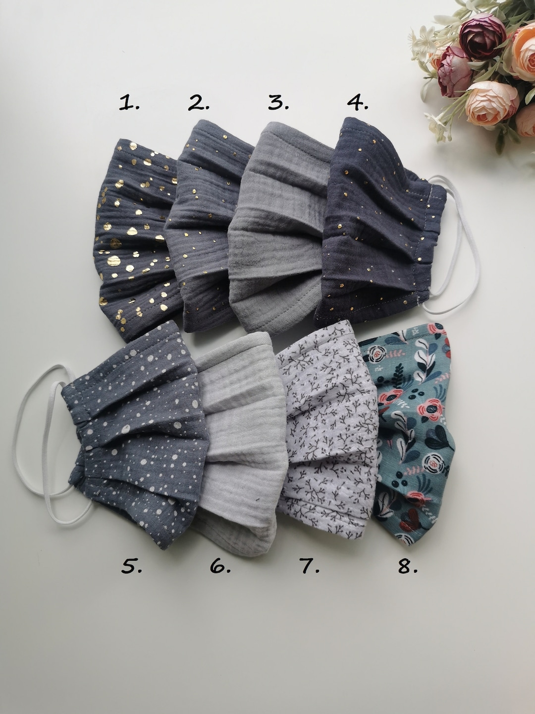 One Layer Muslin Face Mask With Nose Wire Easy Breathe Mask, Organic ...