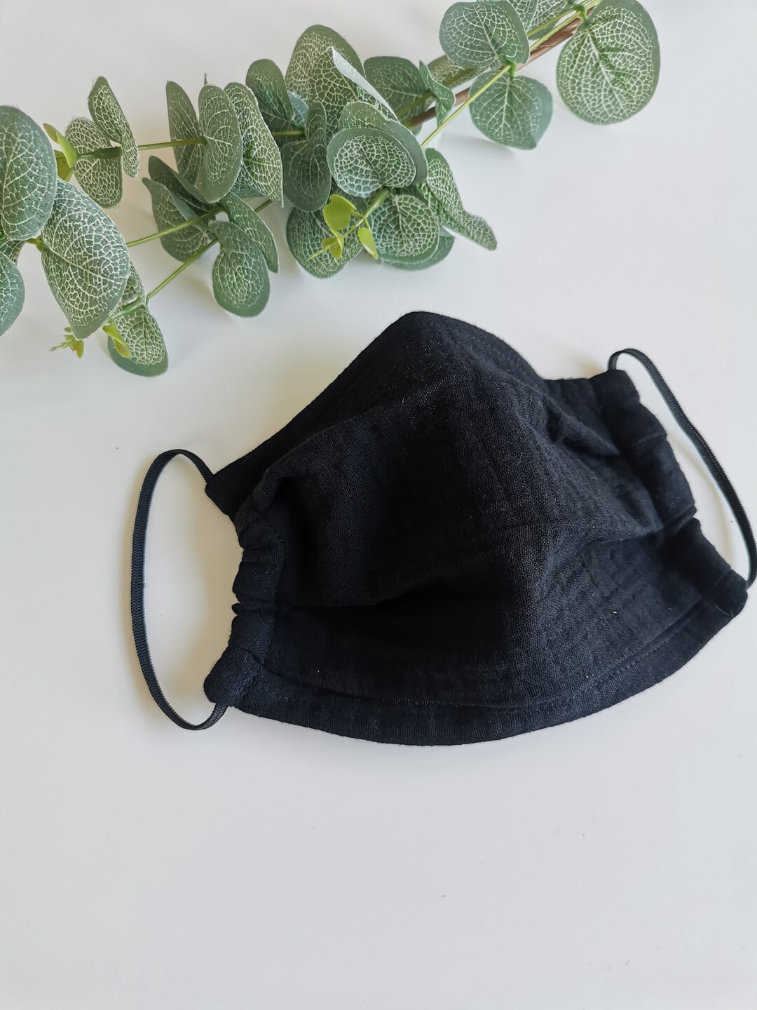 Black Single Layer Face Mask, Muslin Cotton Face Mask Summer Face Mask ...
