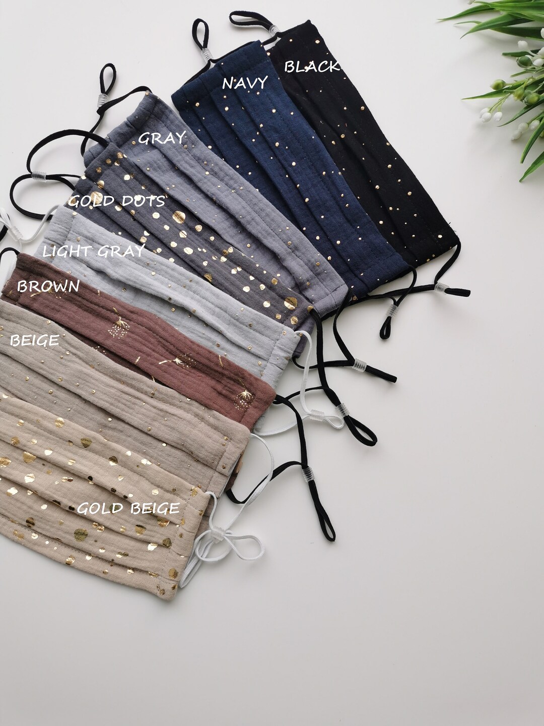 Gold Single Layer Face Mask, Cotton Fabric Face Covering, Face Mask ...