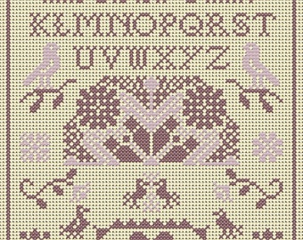 Quaker Cross Stitch Sampler PDF Chart/pattern Using Original Quaker ...