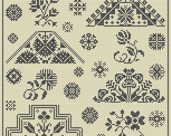 Quaker Cross Stitch Sampler PDF Chart/pattern Using Original Quaker ...