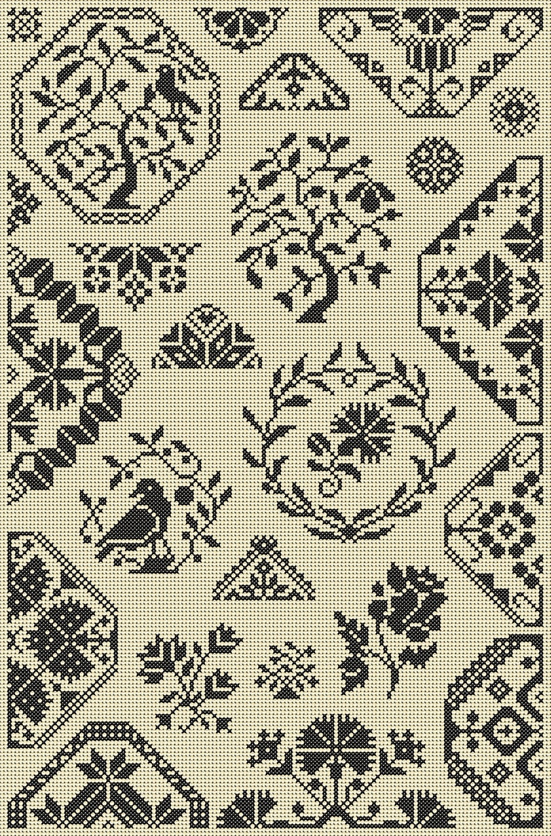 Quaker Cross Stitch Sampler PDF Chart/pattern Using Original Quaker ...