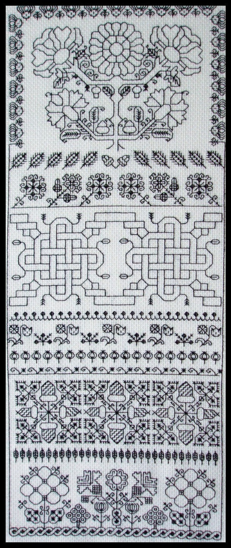 Blackwork Sampler Pattern/chart Using Original 16th Century Onwards Patterns - Etsy
