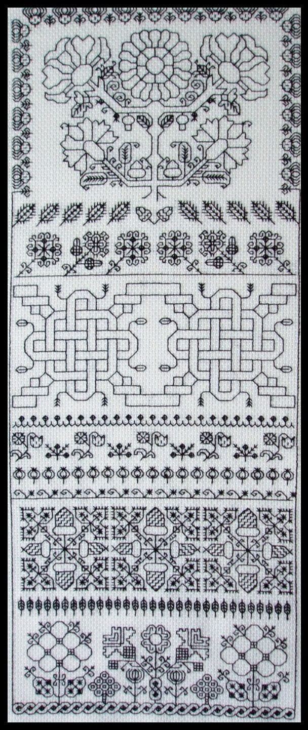 Blackwork Sampler Pattern/chart Using Original 16th Century Onwards Patterns - Etsy