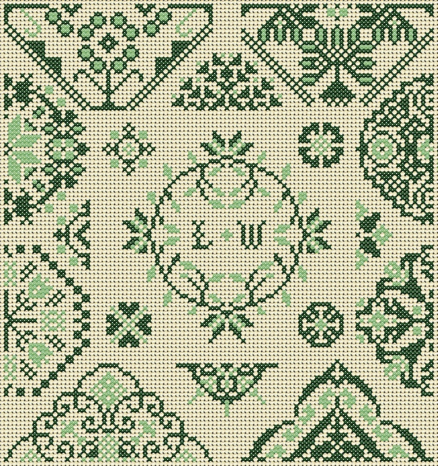 Quaker Cross Stitch Sampler PDF Chart/pattern Using Original Quaker ...
