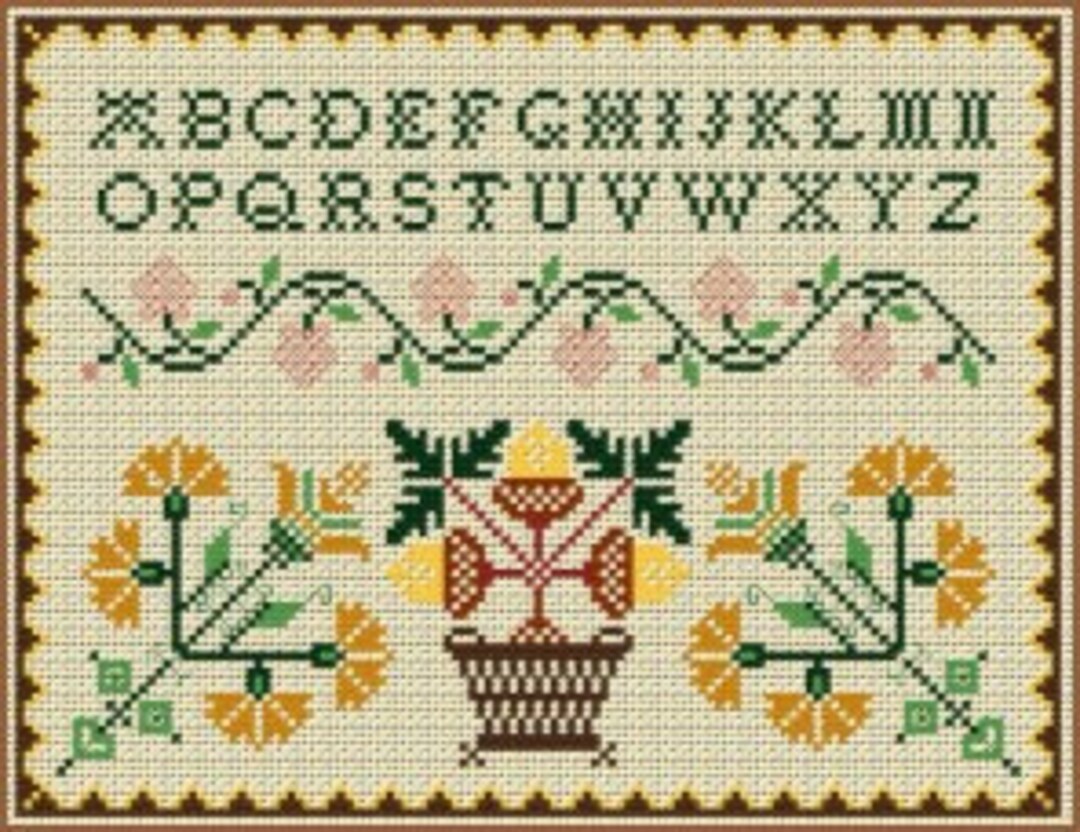 Cross Stitch Sampler Chart/pattern Using Original Antique Motifs and ...