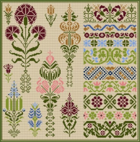 Patrones De Muestrarios Primitivos De Punto De Cruz