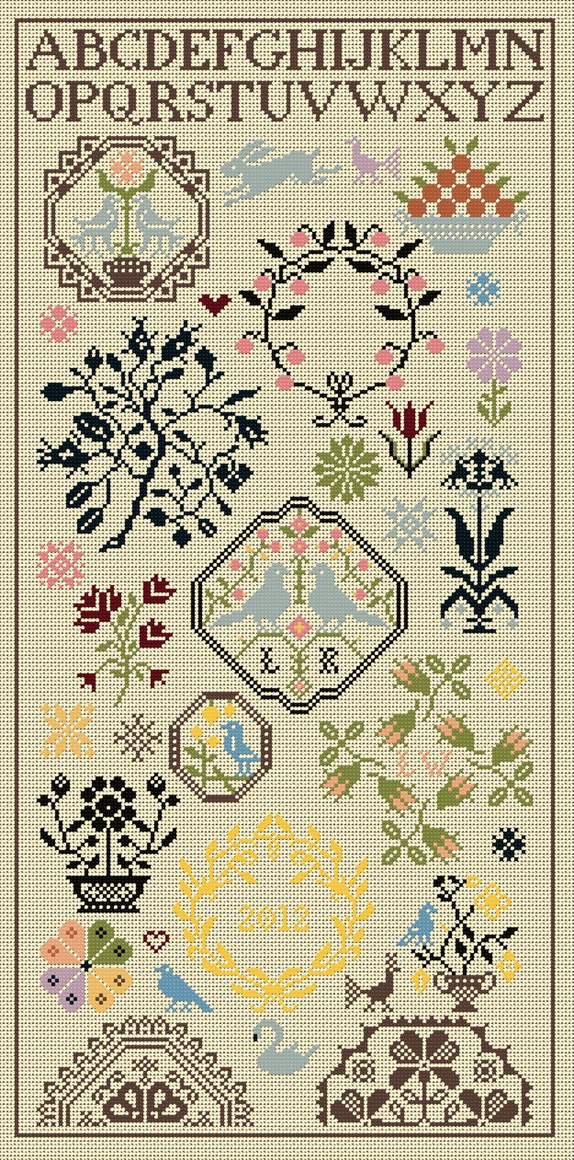 Antique Style Samplers to Embroider in Cross Stitch and Blackwork - Etsy