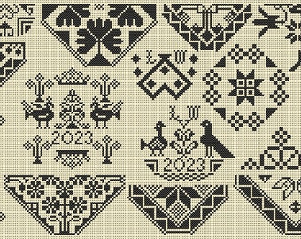 Quaker Cross Stitch Sampler PDF Chart/pattern Using Original Quaker ...