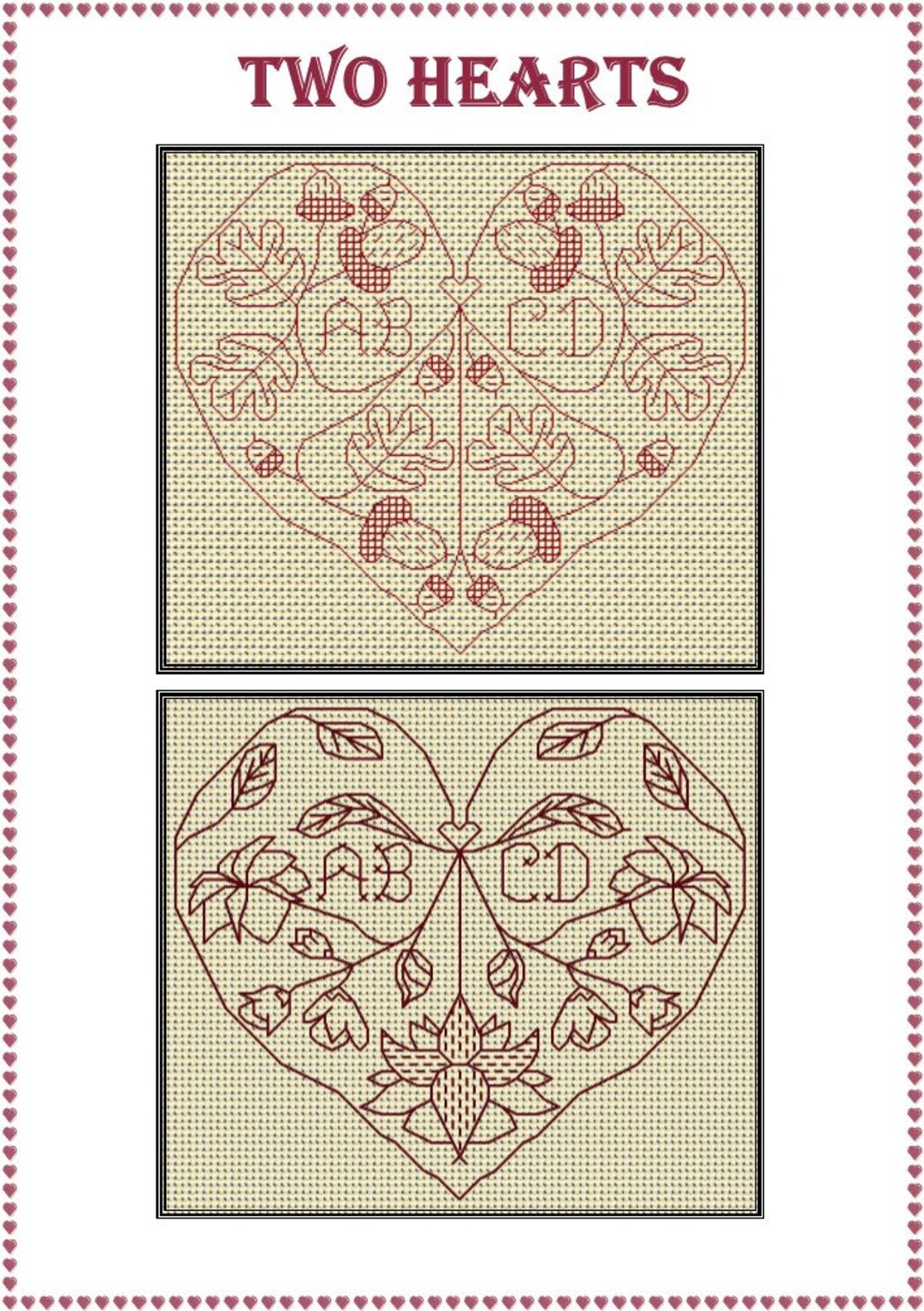 Blackwork Heart Chart/patterns - Etsy