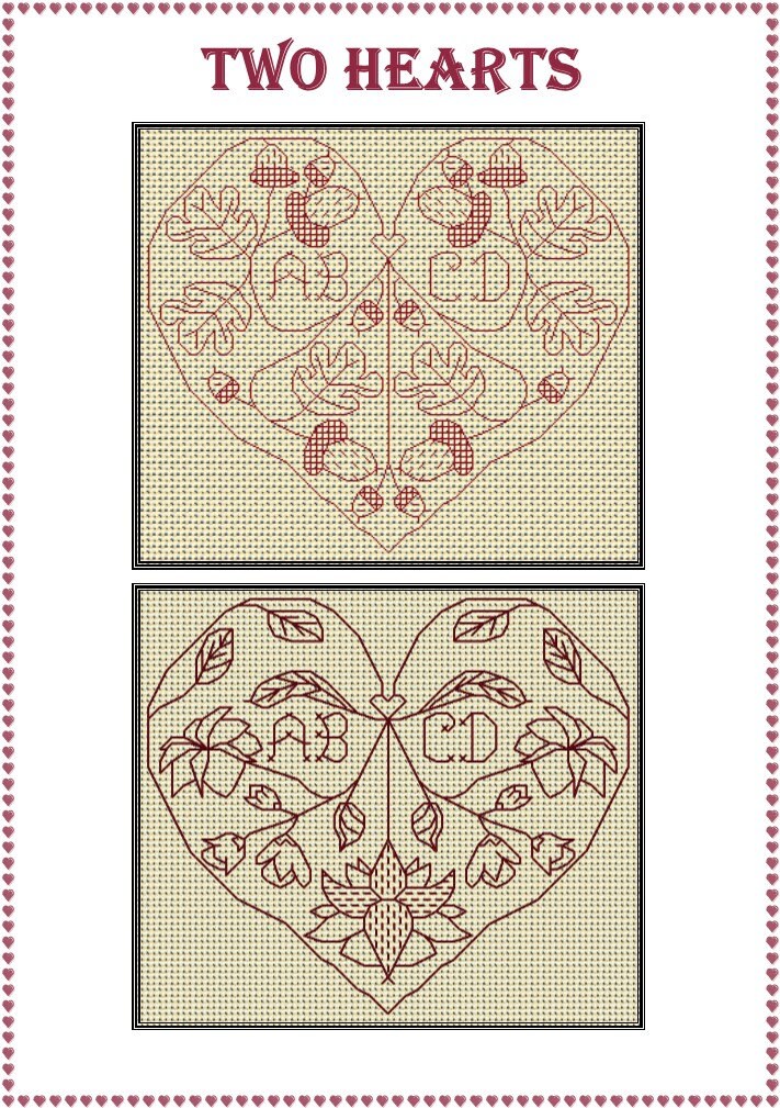 Blackwork Heart Chart/patterns - Etsy