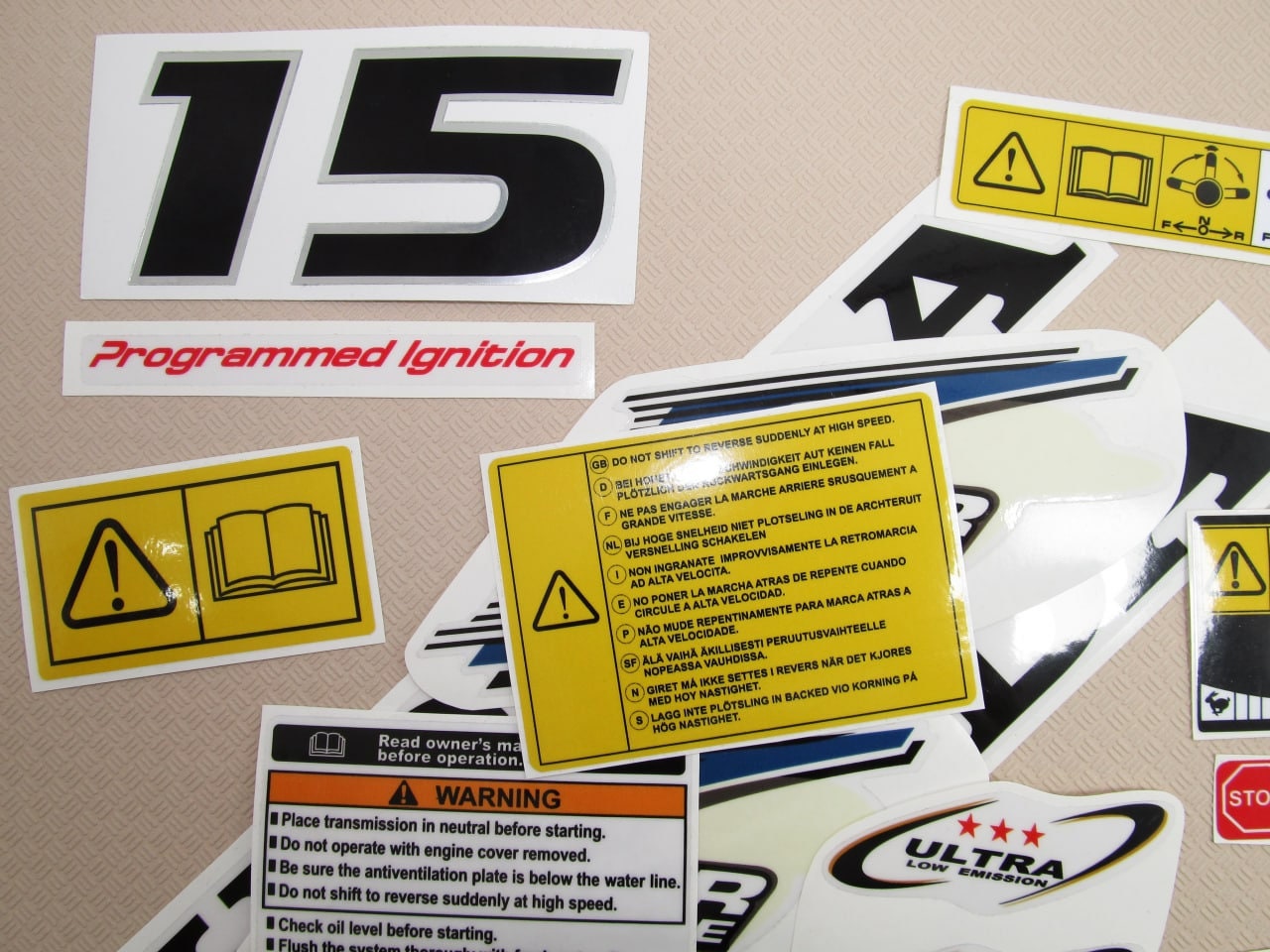 Bumper Stickers Vinyl kit sticker HONDA 15 four stroke 15 HP Decal set ...