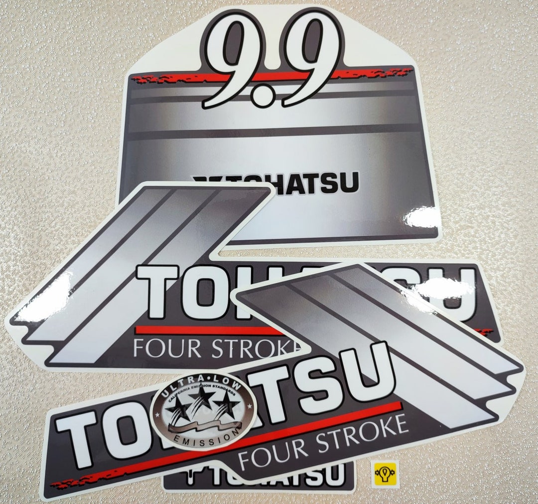 Vinyl Decals Set for Tohatsu 9.9 Four Stroke Outboard Engine Vinyl Kit ...