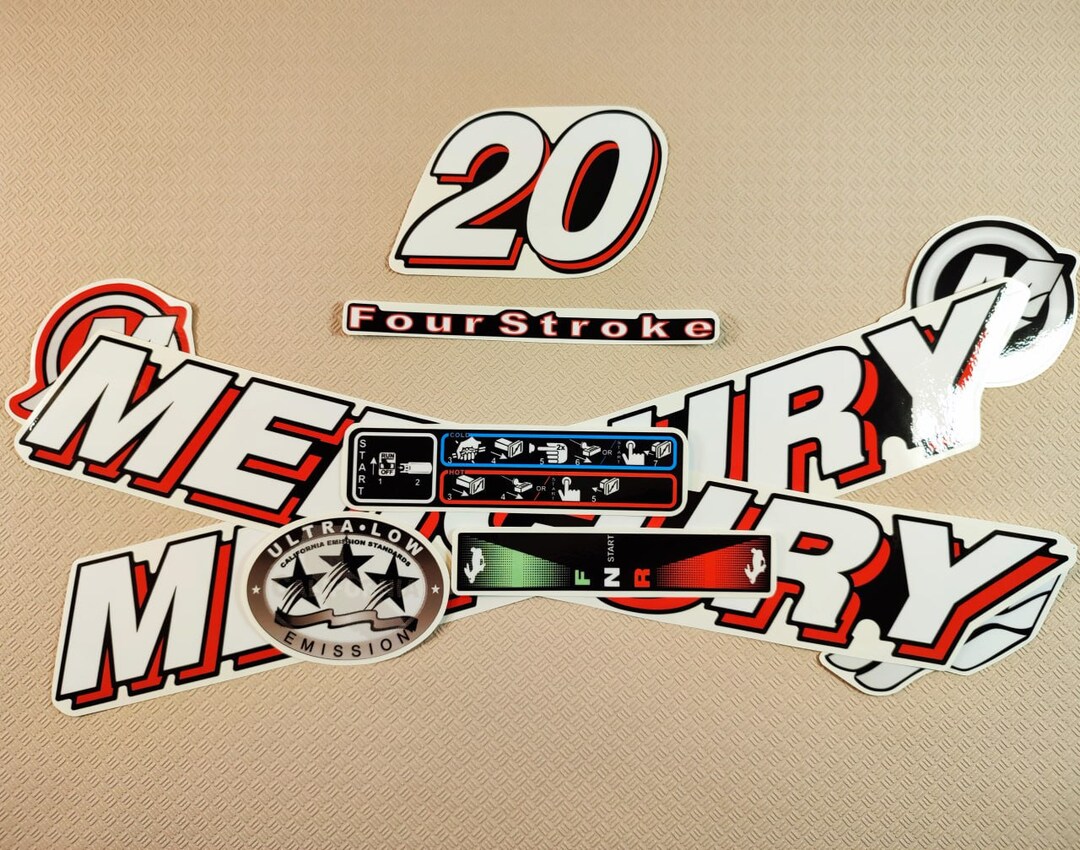 Decal Set for Mercury 20 Hp Bigfoot 2006-2011 Outboard.vinyl Kit ...