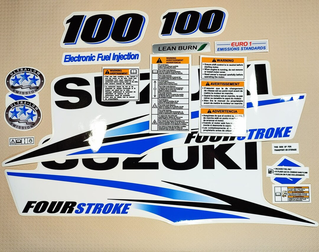 Vinyl Graphic Decals Set Handmade for Suzuki DF 100 Four Stroke ...