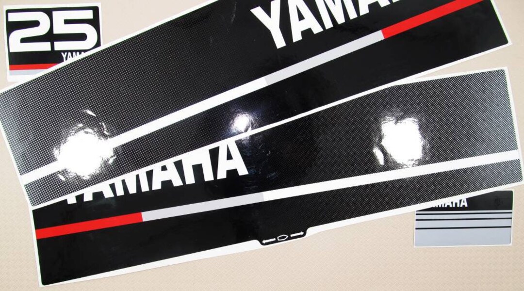 Decal Set for Yamaha 25 Outboard. Vinyl Kit Sticker Yamaha 25 Two ...