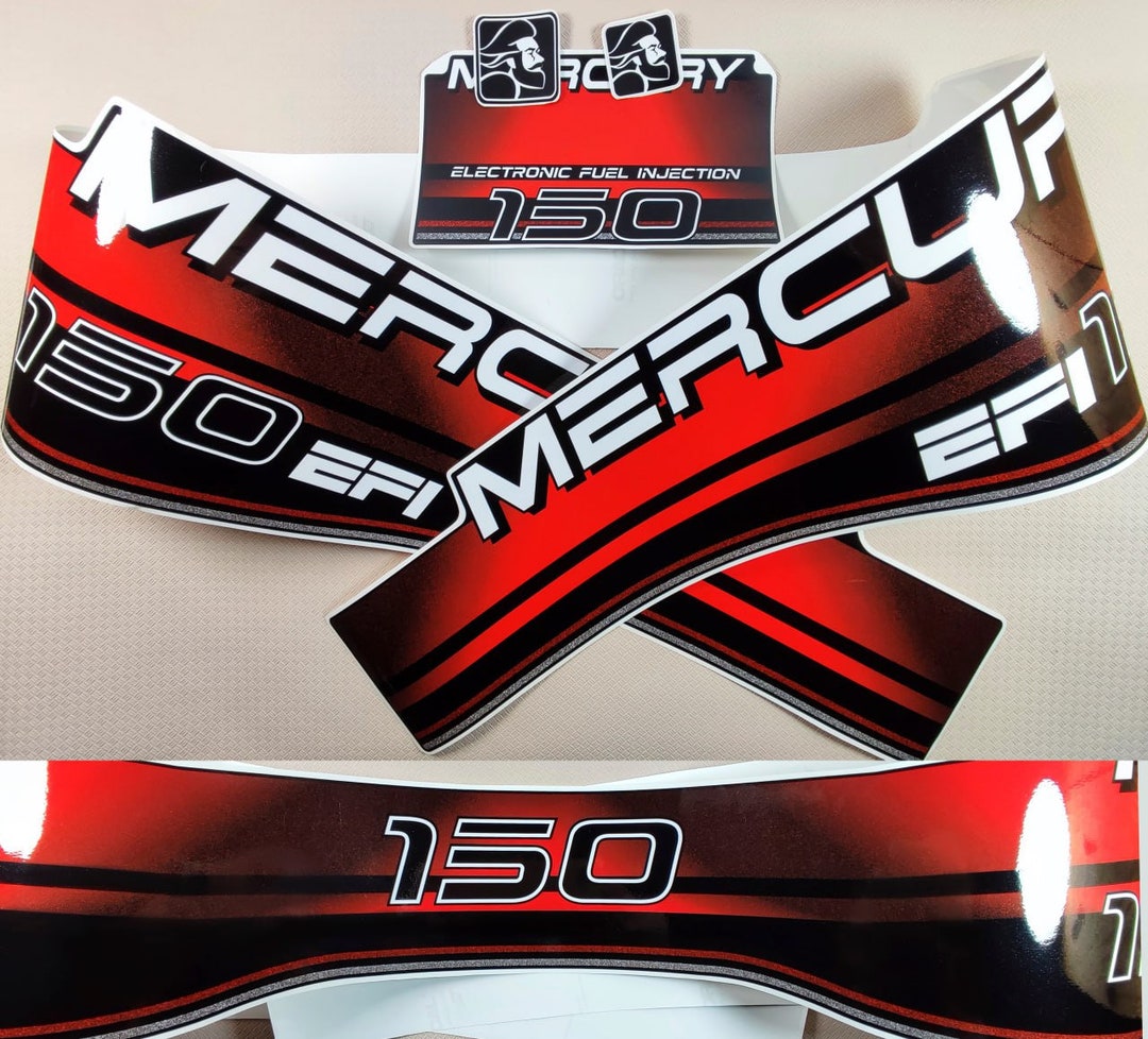 Decal Set for Mercury 150 Hp Outboard Electronic Full Injection. Vinyl ...