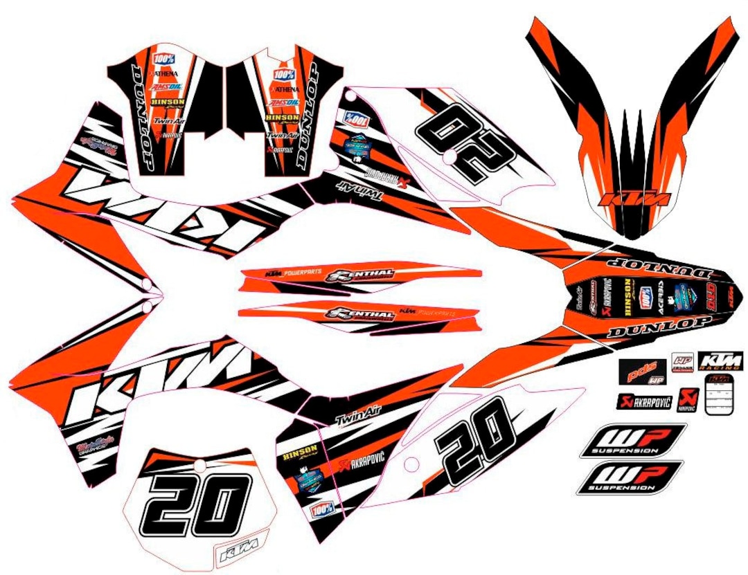 Graphic Vinyl Decal Set for KTM SX SXF 125, 150, 250, 350, 450 for 2011 ...