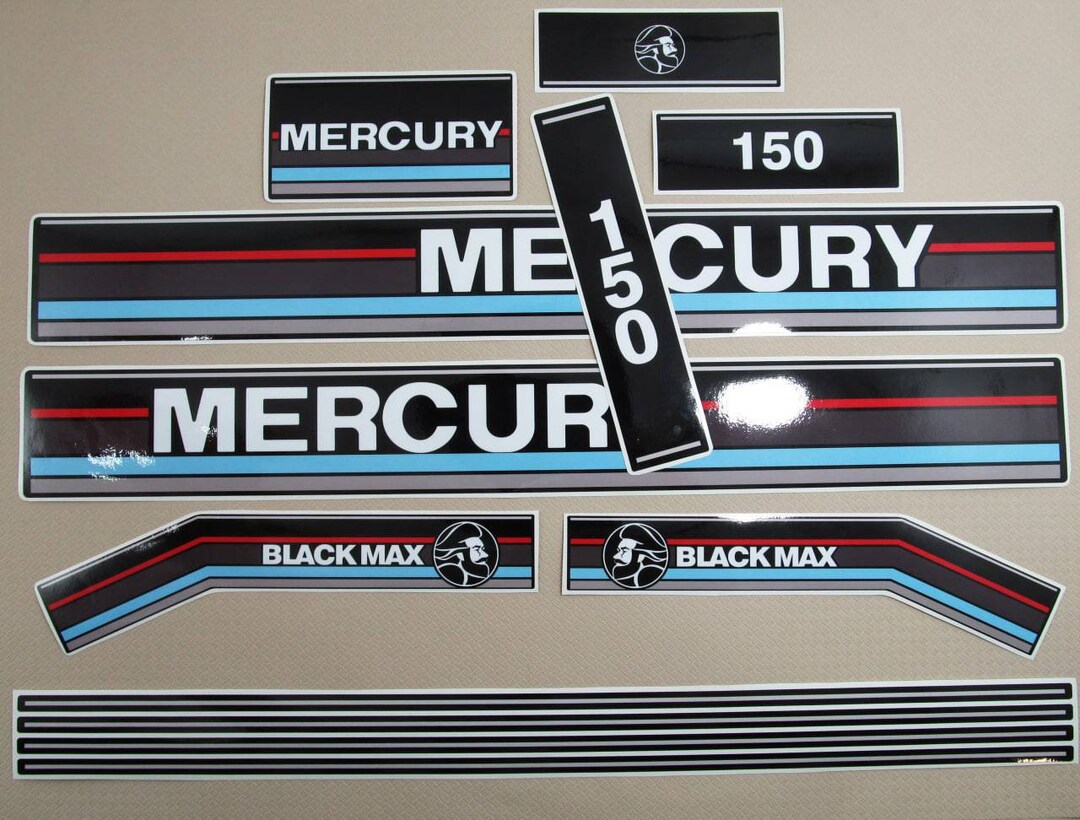 Decal Set for Mercury 150 Hp Outboard. Vinyl Kit Sticker - Etsy