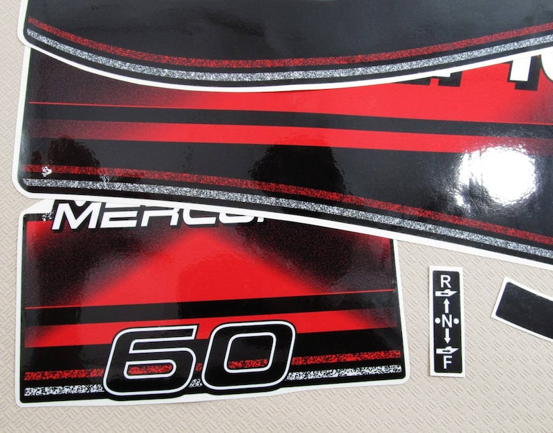 Decal Set for MERCURY Two Stroke 60 Hp Outboard. Vinyl Kit Sticker ...