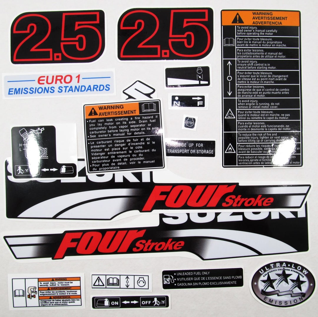 Vinyl Graphic Decals Set Handmade for Suzuki DF 2.5 Four Stroke ...