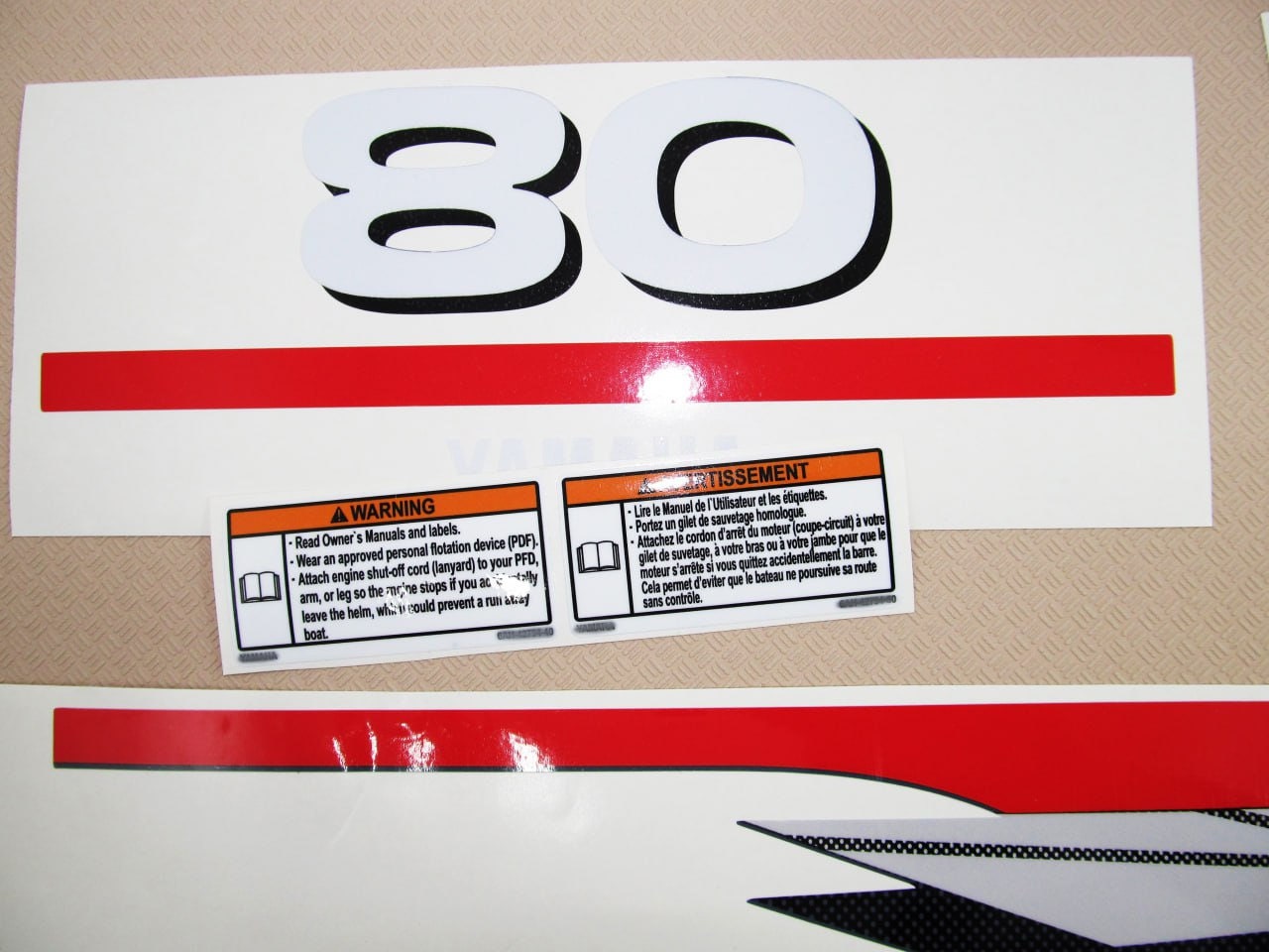 Vinyl Decal Set for YAMAHA 80 Hp Two Stroke Outboard. Vinyl Kit Sticker ...