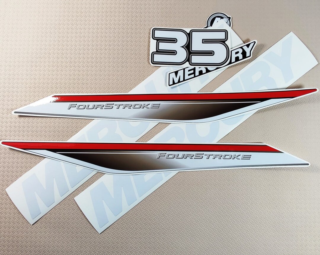 Decal Set for Mercury 35 Outboard. Vinyl Kit Sticker for Mercury 35 ...