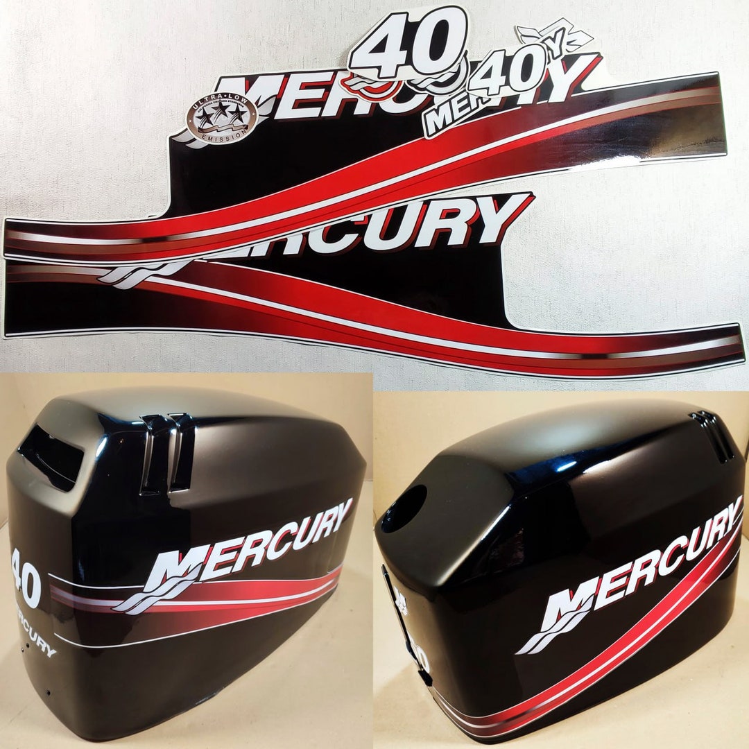 Decal Set for Mercury 40 Outboard. Vinyl Kit Sticker Mercury 40 Hp ...