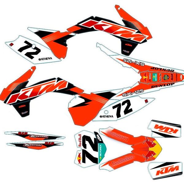 Graphic Vinyl Handmade Kit for KTM SX SXF 125 150 250 350 450 Decals ...