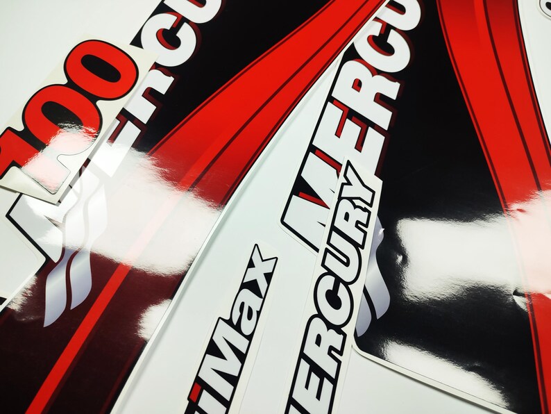Decal Set for MERCURY Optimax Two Stroke 100 Hp Outboard. Vinyl Kit ...