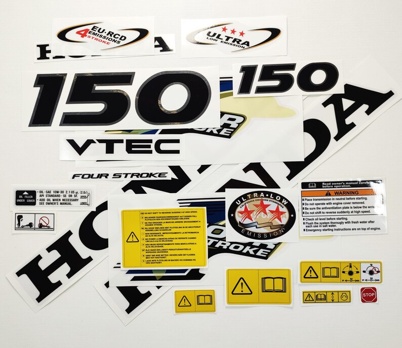 Vinyl Graphic Decals Set Handmade for Honda BF 150 Four Stroke Outboard ...
