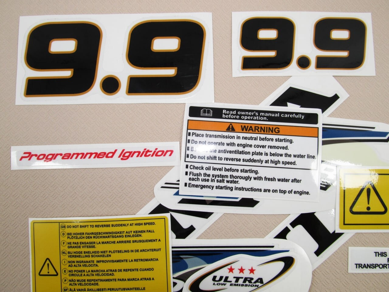 Vinyl Graphic Decals Set Handmade for Honda 9.9 Four Stroke Outboard ...