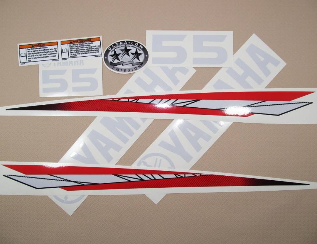 Vinyl Decal Set for Yamaha 55 Outboard. Kit Sticker Yamaha 55 Two ...