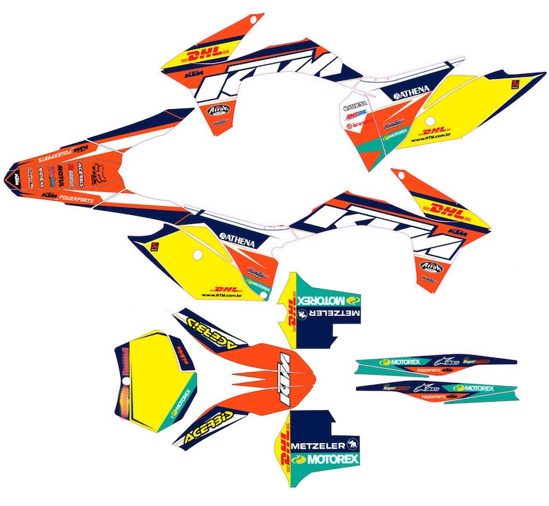 Graphic Vinyl Decal Set for KTM Without Headlights Ktm Sx Sxf Xc XCF ...