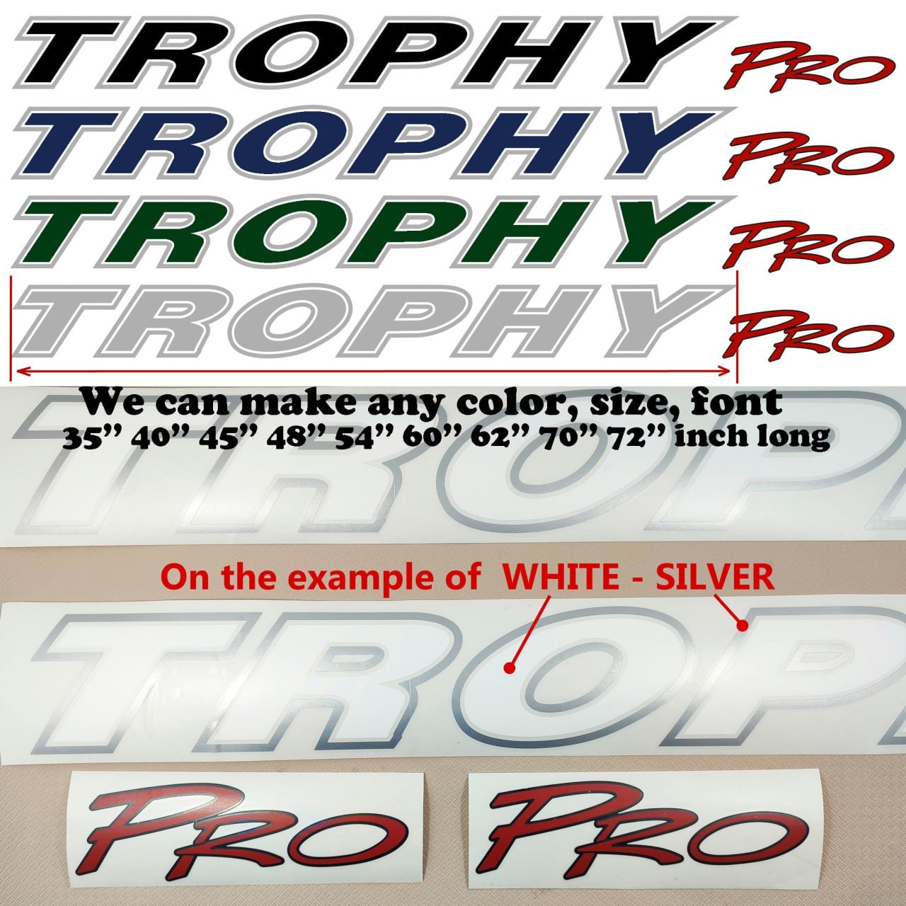 Vinyl Stickers Trophy / Trophy Pro Boats Decal Set 2pcs Reproduction ...