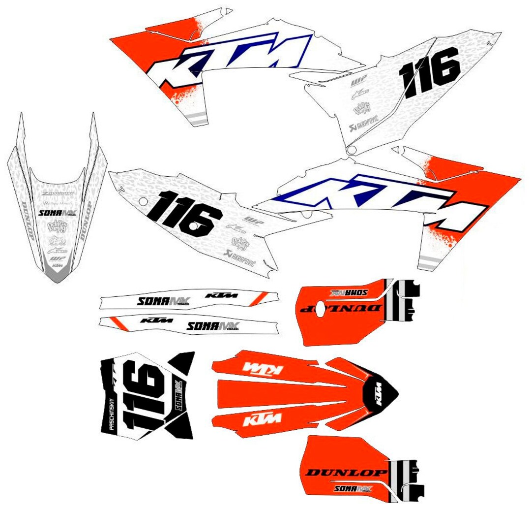 Graphic Vinyl Handmade Kit for KTM Tm Sx SXF EX 125 150 250 350 450 ...