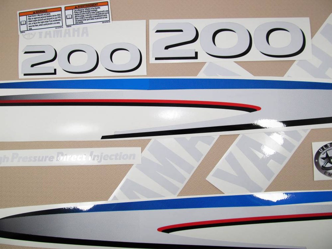 Decal Set Yamaha 200 HPDI Two Stroke Outboard.vinyl Kit | Etsy
