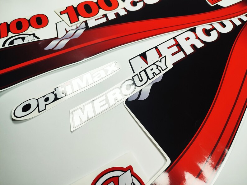 Decal Set for MERCURY Optimax Two Stroke 100 Hp Outboard. Vinyl Kit ...
