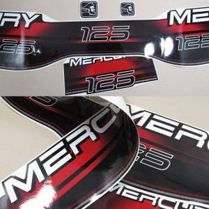 Decal Set for MERCURY Two Stroke 125 Hp Outboard. Vinyl Kit Sticker for ...