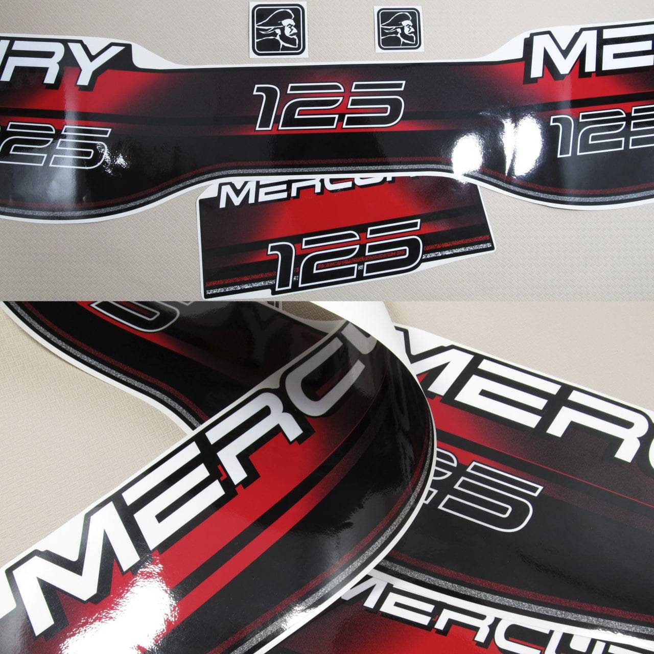 Decal Set for MERCURY Two Stroke 125 Hp Outboard. Vinyl Kit Sticker for ...