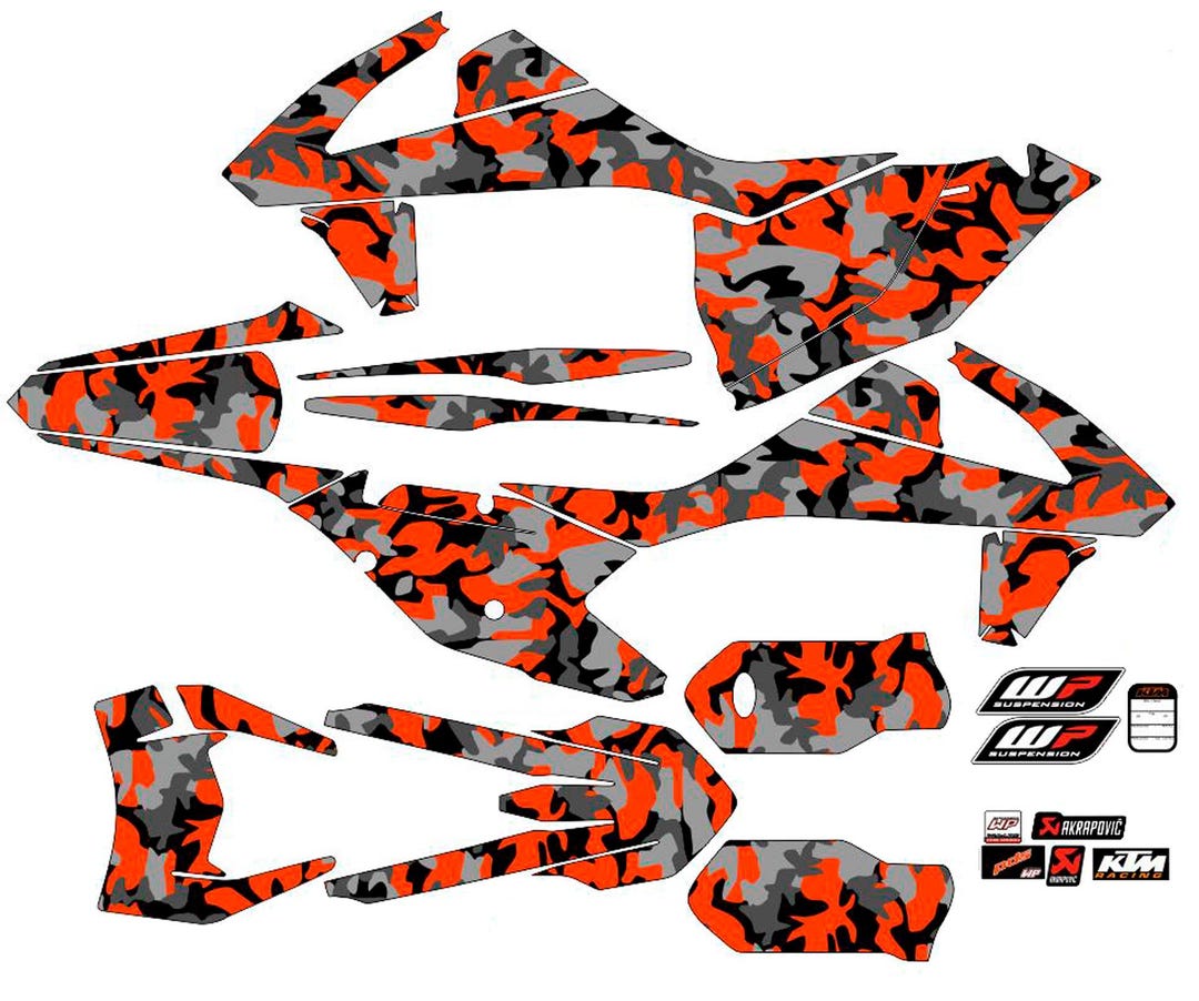 Graphic Vinyl Decal Set for KTM With Headlights Graphic Kit for KTM Exc ...